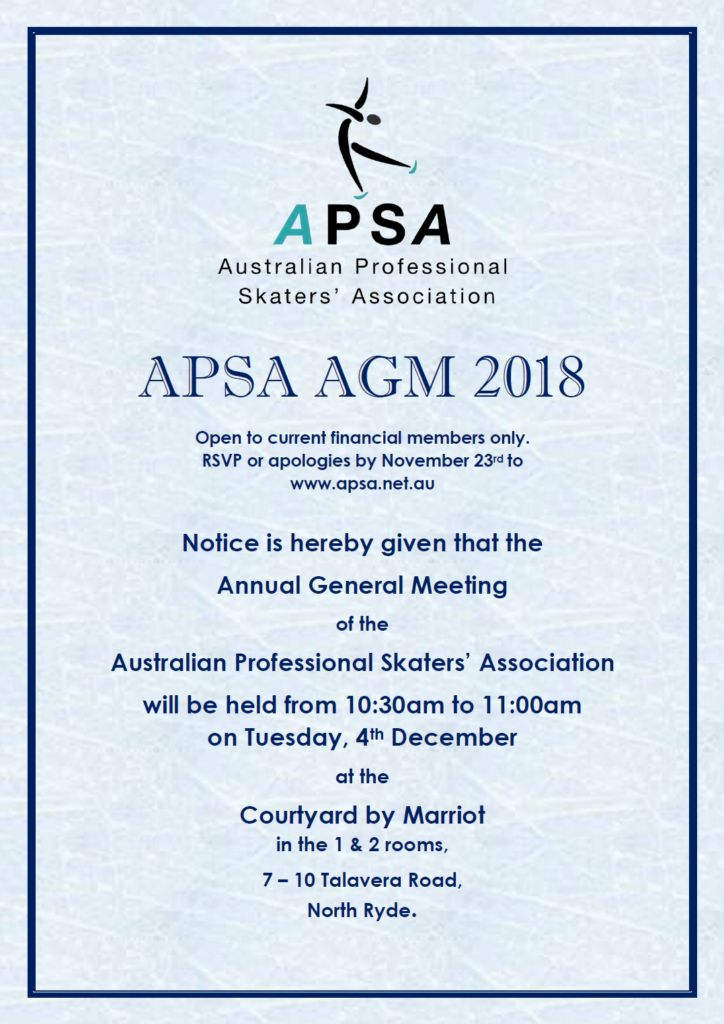 2018 APSA AGM 4/12/18 – APSA